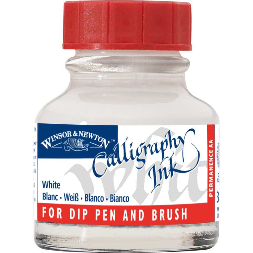 Winsor and Newton Calligraphy Ink White (30ml) | Scribblers Calligraphy ...