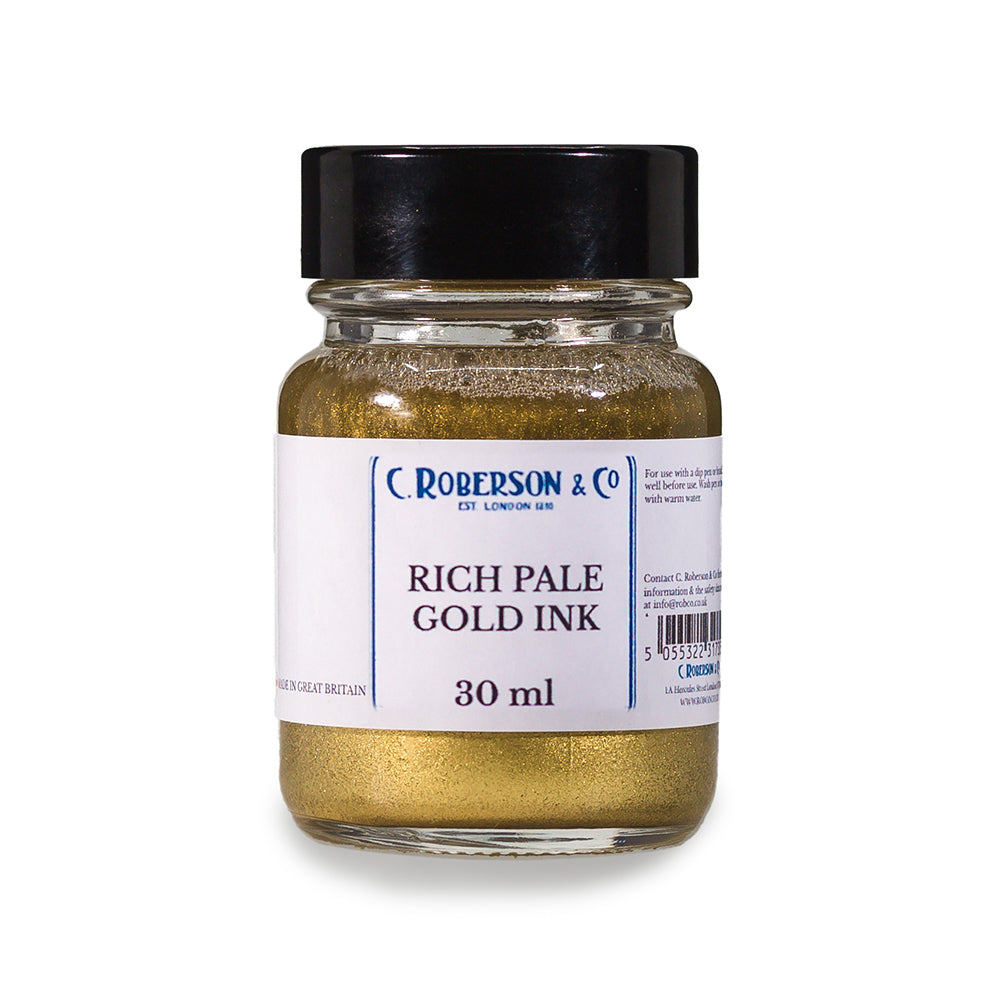 Roberson's Drawing Ink - rich pale gold | Scribblers Calligraphy Supplies